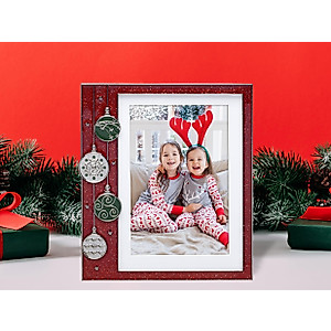 Neil Enterprises Inc. Red Ornament Pewter Picture Frame