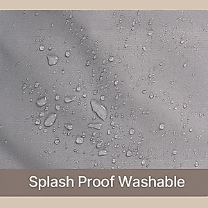 Gizoon Patio Seat Cushion Cover Replacement, Waterproof Cushion Cover for Outdoor Furniture, Patio Chair Cushion Cover for Garden and Backyard, Grey