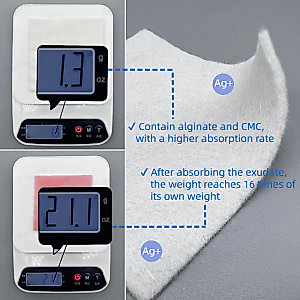 Algitocare Ag Silver Calcium Alginate Wound Dressing - 4"x4"(Pack of 5), Non-Stick Sterile Gauze Pads for Accelerating Wound Healing, High Absorbency and Soft for Wound Care Supplies …