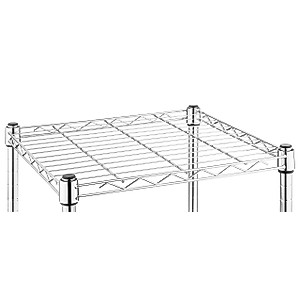 Whitmor Supreme Stacking Shelf with Basket - Adjustable Home Organizer - Chrome