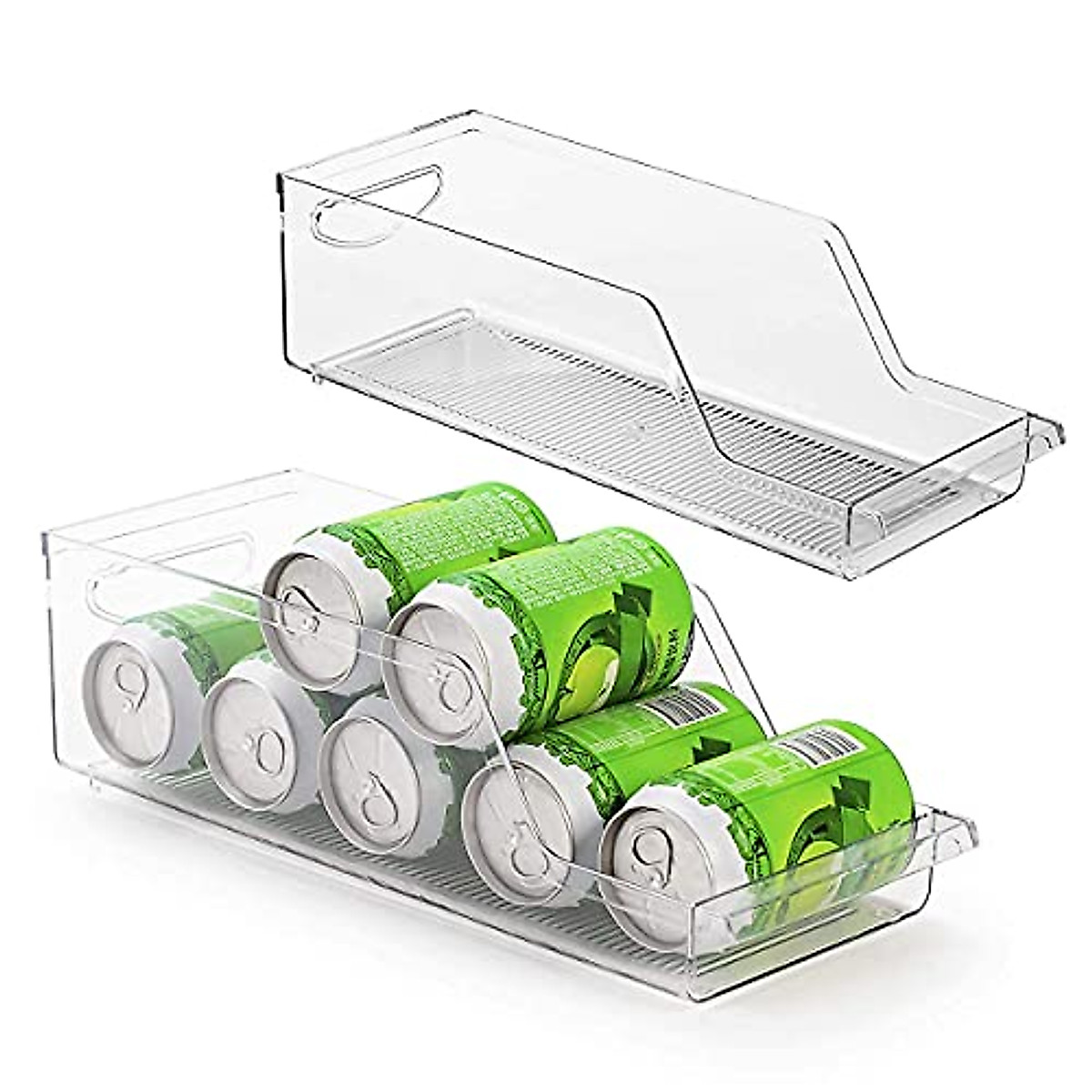 Ettori 2pcs Soda Can Organizer for Refrigerator and Egg Holder for Refrigerator BPA Free Fridge Organizer