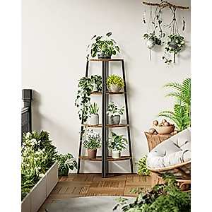 Pipishell 4 Tier Corner Shelf & 4 Tier Standing Bookshelf