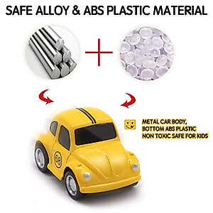 Metal Pull Back Cars, Up Grade 8 Pack Kids Die-cast Alloy Toy Vehicles Friction Powered Toy Monster Trucks Buses for Toddlers & Boys, Pull Back Cars for Aged 3-14 Year Old Children