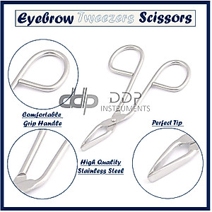 DDP Professional Scissor Handle Tweezers 'Eyebrow'