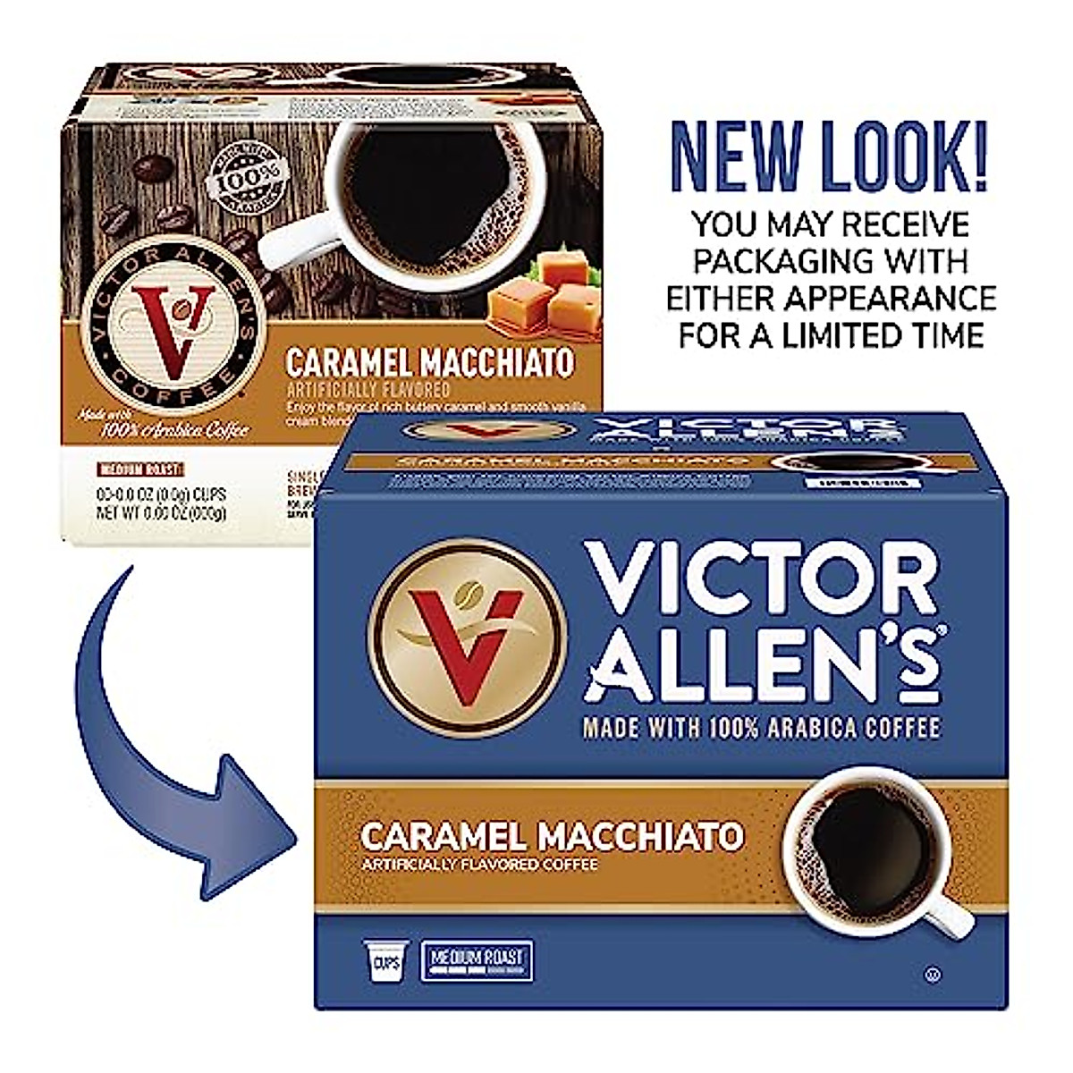 Victor Allen's Coffee Caramel Macchiato Flavored, Medium Roast, 42 Count, Single Serve Coffee Pods for Keurig K-Cup Brewers