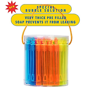 40-Piece Star Bubble Wands Assortment Neon Party Favors - Summer Gifts Bubbles Fun Toys