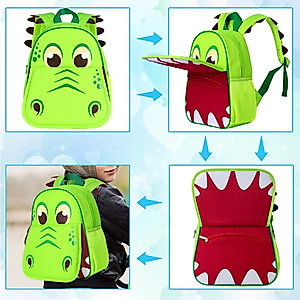 gxtvo Dinosaur Backpack for Boys, Toddler Kids Preschool Bookbag, 12" Cute Cartoon Animal Schoolbag