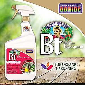 Bonide Captain Jack's Bacillus Thuringiensis BT, 32 oz Ready-to-Use Spray For Worm & Caterpillar Control Organic Gardening