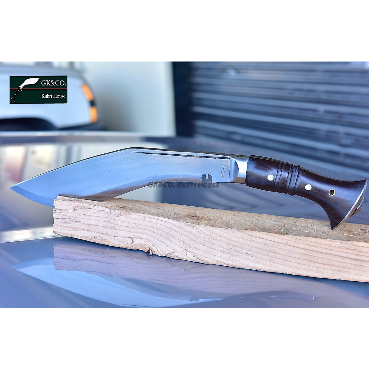 GK&CO. Kukri House Genuine Kukri Knife - 10 Blade World War II Panawal Wooden Handle Kukri/Khukuri- Handmade in Nepal