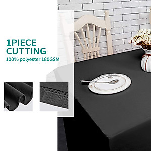 Surmente 2 Pack Black Fitted Tablecloths for 6 Foot Rectangle Tables, Black Table Covers for Weddings, Banquets, or Restaurants