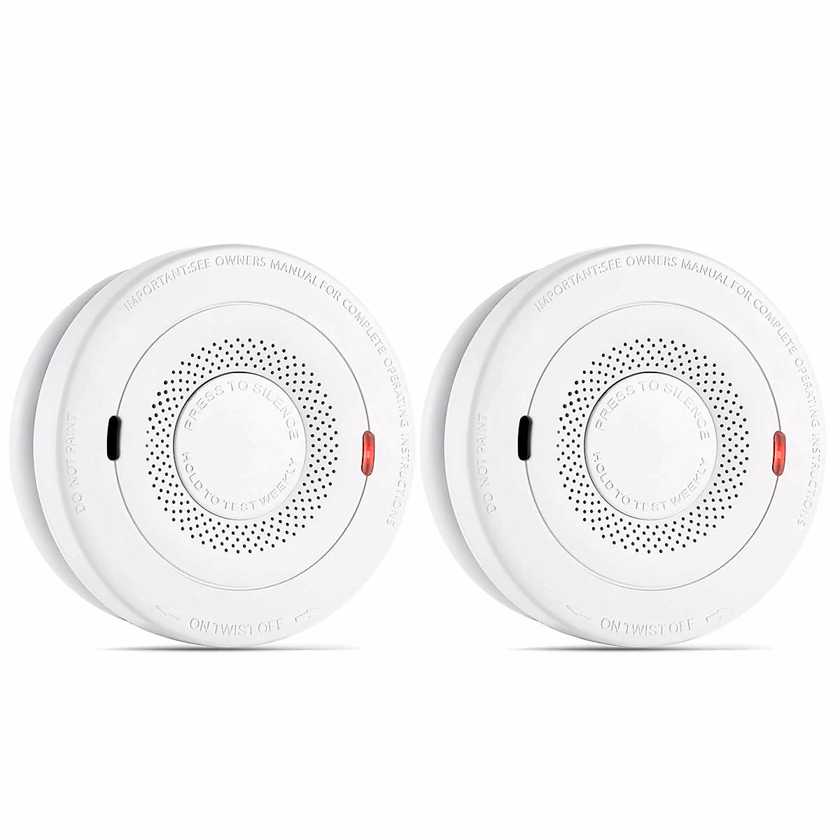 Smoke and Carbon Monoxide Detector Combo with 10 Year Battery, (Not Hardwired) Dual Sensor Smoke CO Combo Alarm with Silence Function, UL 217 & UL 2034 Standards, 2 Pack