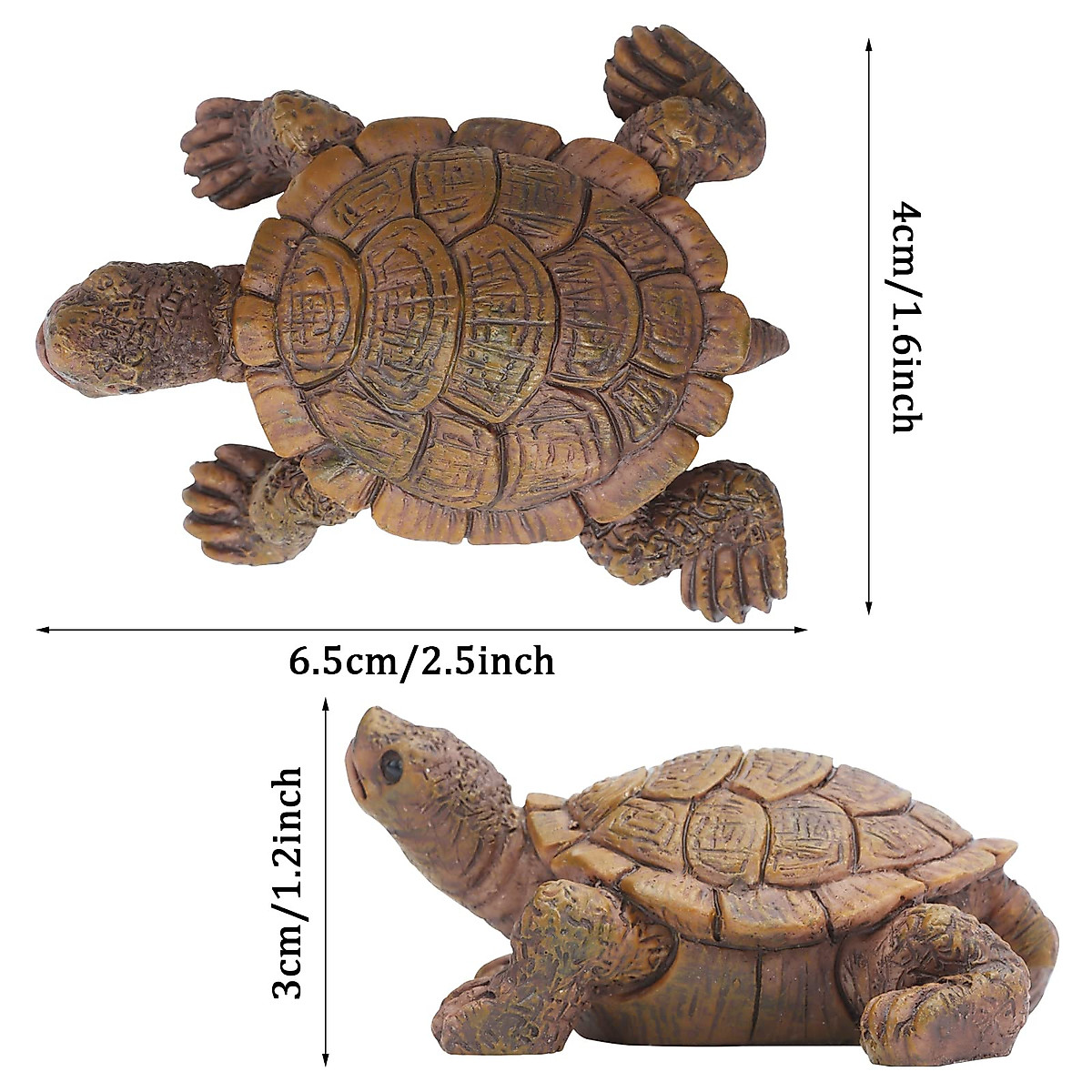 4 Pcs Mini Turtles Miniature Figurines Simulation Small Tortoise Ornaments Realistic Sea Turtles Resin Cute Beach Sea Turtles for Bonsai Craft Fairy Garden Succulent Planter Decorations