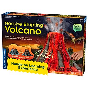 Thames & Kosmos Massive Erupting Volcano STEM Kit | DIY Giant Volcano Model, 1-Foot Tall | Includes Materials for Multiple Eruptions | Explore Volcanoes, Geology, Earth Science | Science Fair Project