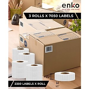 enKo (3 Rolls, 7,050 Labels) 1-1/2" x 1/2" Direct Thermal Label for Address Mailing and Shipping FBA FNSKU Labels