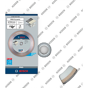Bosch 2608602638 Diamond Cutting Disc Best for Ceramic, 250mm Ø, 30/25.40mm x 2.4mm x 10mm, Silver/Grey
