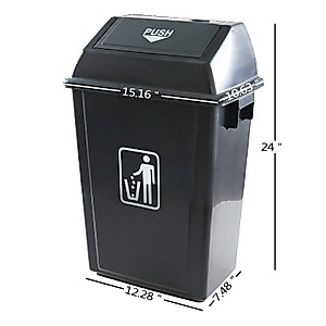 Lesbin 4-Pack 13 Gallon Kitchen Trash Can with Lid, Plastic Garbage Bin for Kitchen, Gray