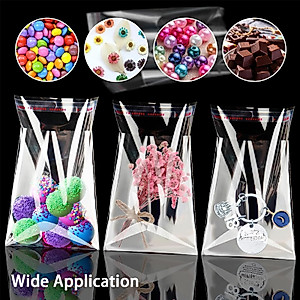 400Pcs Cellophane Bags Clear Plastic Self Adhesive Bags 3.5 x 5.5 inch, OPP Bag Small Clear Resealable Cello Bags for Cookies, Cellophane Bags Small for Bakery Candle Soap Prints Card (9 * 17CM)