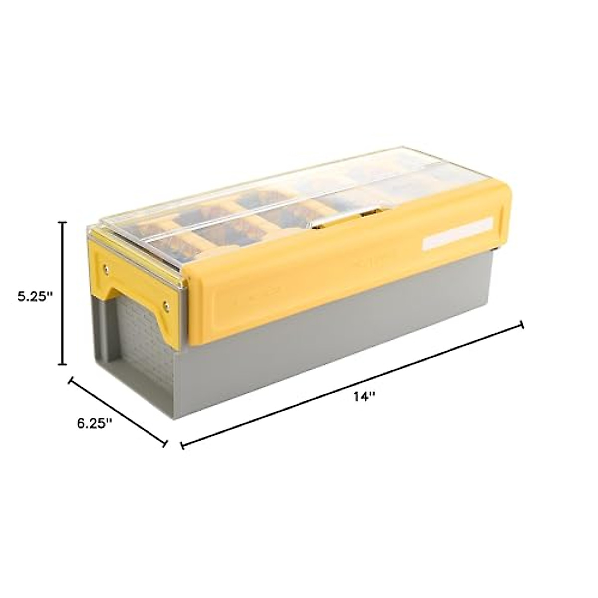 Plano EDGE Frog Bait Utility Box, Gray/Yellow, Holds Up to 50 Individual Frog Baits, Tackle Accessory Storage, Waterproof and Rust-Resistant Bait Storage Container