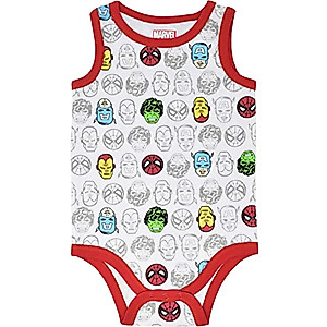 Marvel Avengers Captain America Iron Man Hulk Spider-Man Infant Baby Boys 5 Pack Bodysuits Multicolor 3-6 Months