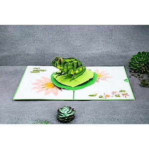 Rykamia Green Frog Pop Up Card, Blank Frog Card With Envelop, Frog Birthday Card, Frog Card for Kids, Frog Gift, Just Because, Get Well Soon, Frog Thank You Card, Frog Card For Mom, Wife, Daughter