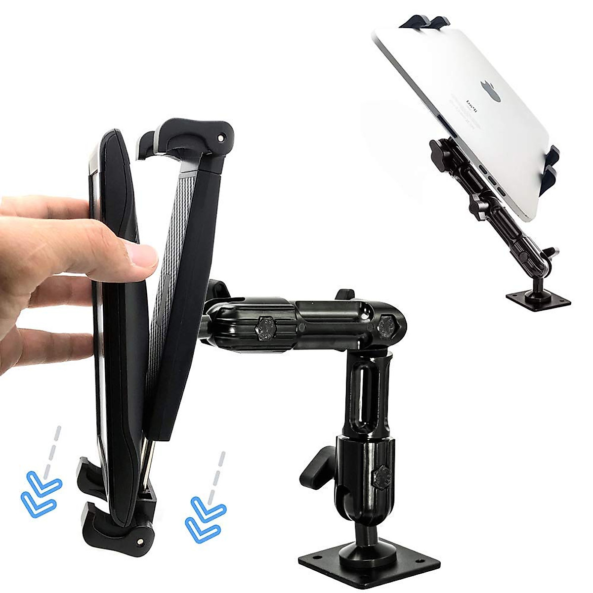 ChargerCity Universal ELD Drill Base Industrial Alloy Heavy Duty Metal Mount Holder for All Tablets and Smartphones Device Pro (All Generations)