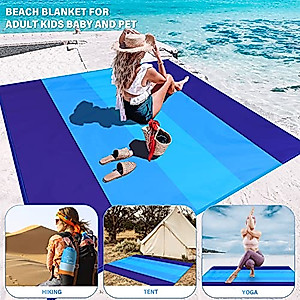 Famstar Beach Blanket Oversized Extra Large 78" X 81",Waterproof Sandproof Beach Blanket 1-7 Adults Lightweight Durable for Travel Camping Hiking Picnic (79" X 83")
