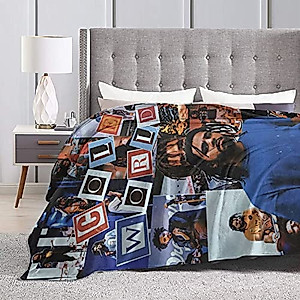 DanaJLessard Flannel Blanket J Rapper Cole Funny Throws Blanket Women Men Lightweight Super Soft Fleece Air Conditioning Blankets for All Season 60"x50"