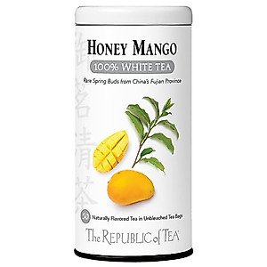 The Republic of Tea Honey Mango 100% White Tea, 50 Tea Bag Tin