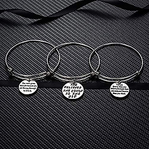 YEEQIN Pack of 3 Inspirational Bangle Bracelets, Inspirational Gifts, Inspirational Jewelry, Women Bangles, Strength Believe Confidence Gift (Pack of 3 Mixed Styles)