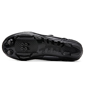 Ksloutdoor Unisex Outdoor Sports Cycling Shoes High MTB/Mountain Men's Bike Shoes Winter SPD Women's Compatible 2-Bolt Black Size 10.5/13