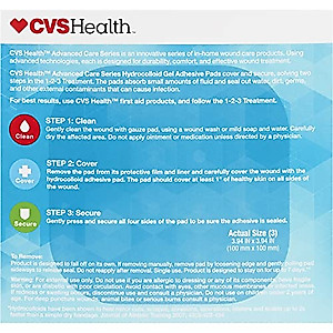 CVS Health Hydrocolloid Gel Adhesive Pads, 3 Pads, 3.94 in x 3.94 in
