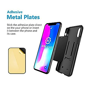 WixGear (2 Pack Universal Stick On Dashboard Magnetic Phone Car Mount, for Cell Phones and Mini Tablets with Fast Swift-snap Technology, (Newer Bigger Model)