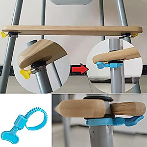 HANH High Chair Footrest, Non-Slip Natural Bamboo Wooden Footrest Compatible with IKEA Antilop High Chairs, Adjustable HighChair Foot Rest for Baby HighChair Accessories (Rounded Corners)