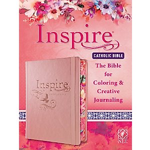 Tyndale NLT Inspire Catholic Bible (Hardcover, Rose Gold): Catholic Coloring Bible–Over 450 Illustrations to Color and Creative Journaling Bible Space, Religious Gifts That Inspire Connection with God