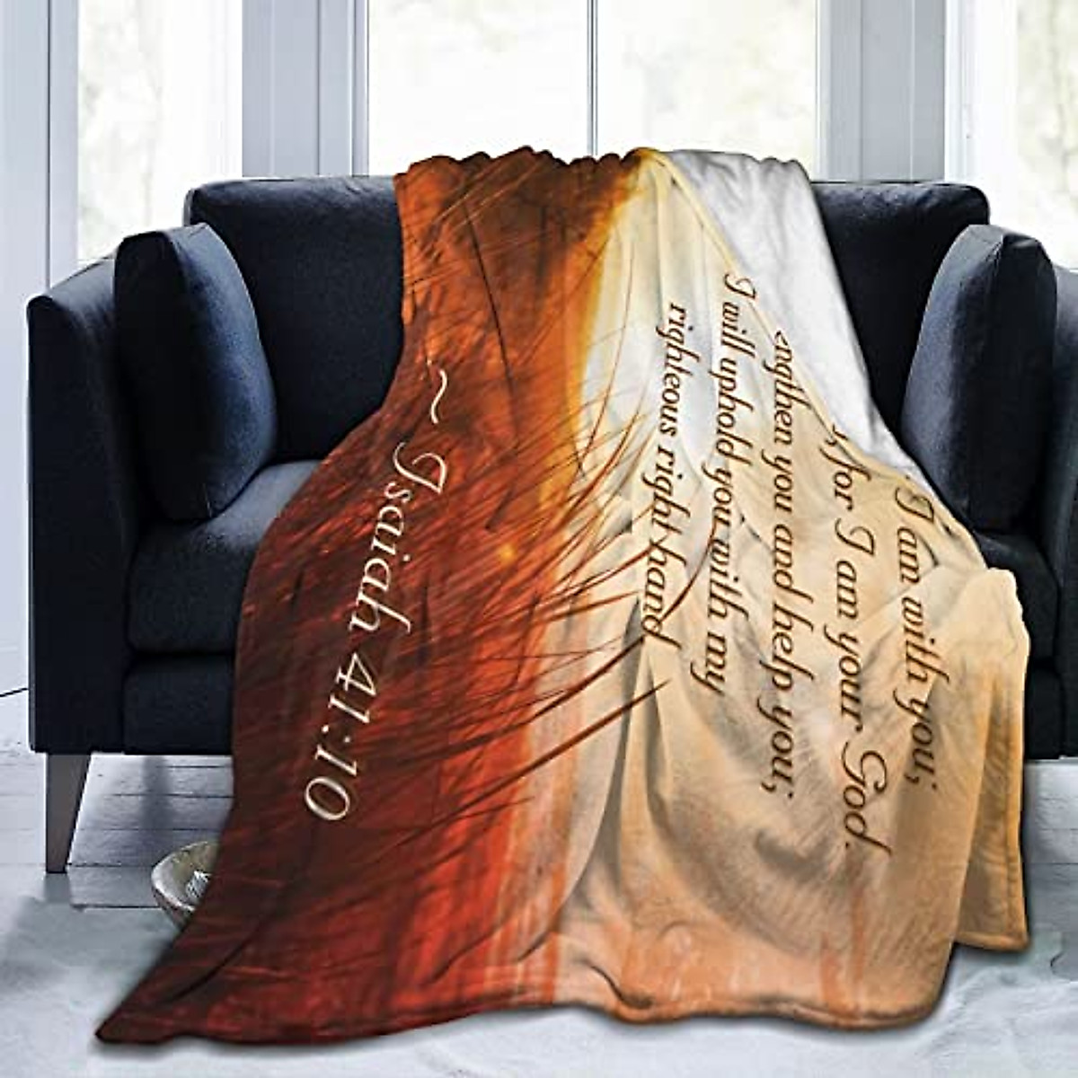 Isaiah 41 10 Bible Verse Do Not Fear I Am with You Novelty Blanket Soft Flannel Fleece Throw Blanket Super Soft Lightweight for Couch 50"X40"