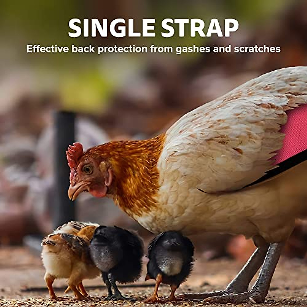 Hen Saver Hen Apron/Saddle, Single Strap, X-Large, Awareness Pink