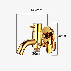 NBAAYIK Handheld Bidet Sprayer Kit,Bidet Sprayer Kit for Toilet,Bidet Sprayer for Toilet Black,Bidet Shower Head,Bidet Shower Kit,Bidet Sprayer Kit,Toilet Sprayer Set,Gold C (Golden C)