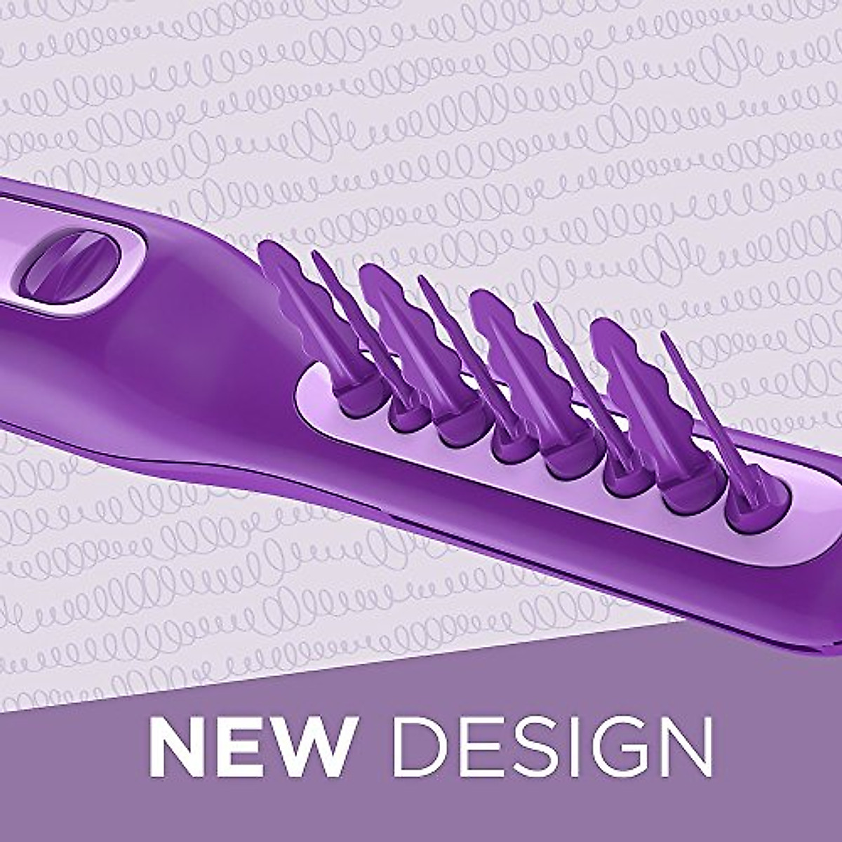 Remington DT7432 Wet or Dry Tame The Mane Electric Detangling Brush with Brush Cover, Adults & Kids, (Batteries Included), Purple, 1 Count
