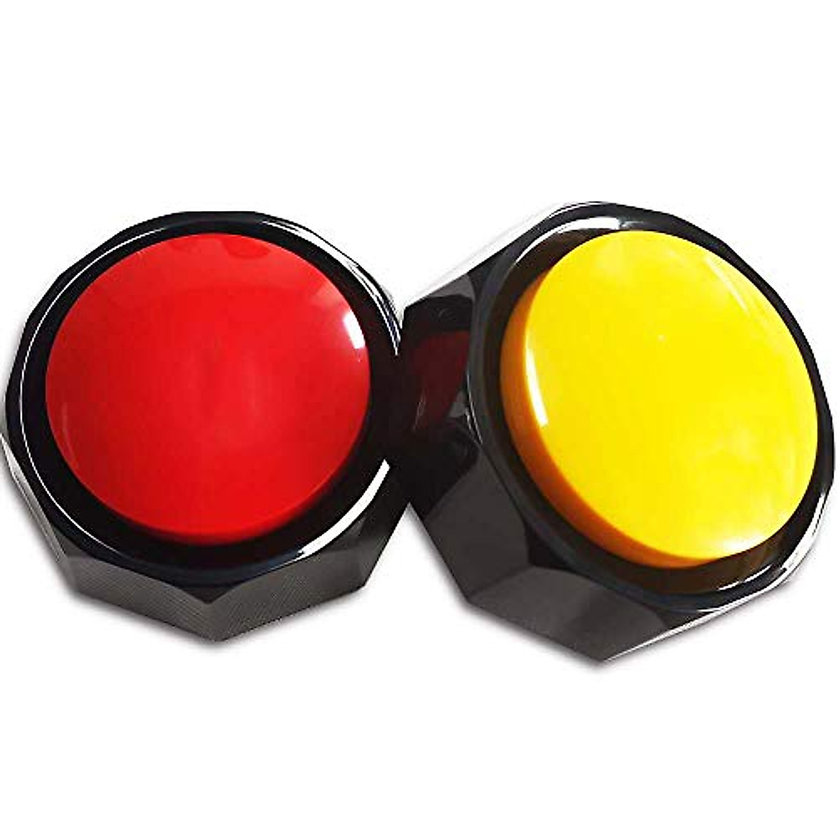 BOSKEY Dog Training Buzzer recordable Button-Record and Playback Any Message You want-10 Seconds Record Button 2 Colors(Including Battery) (Yellow+Red)