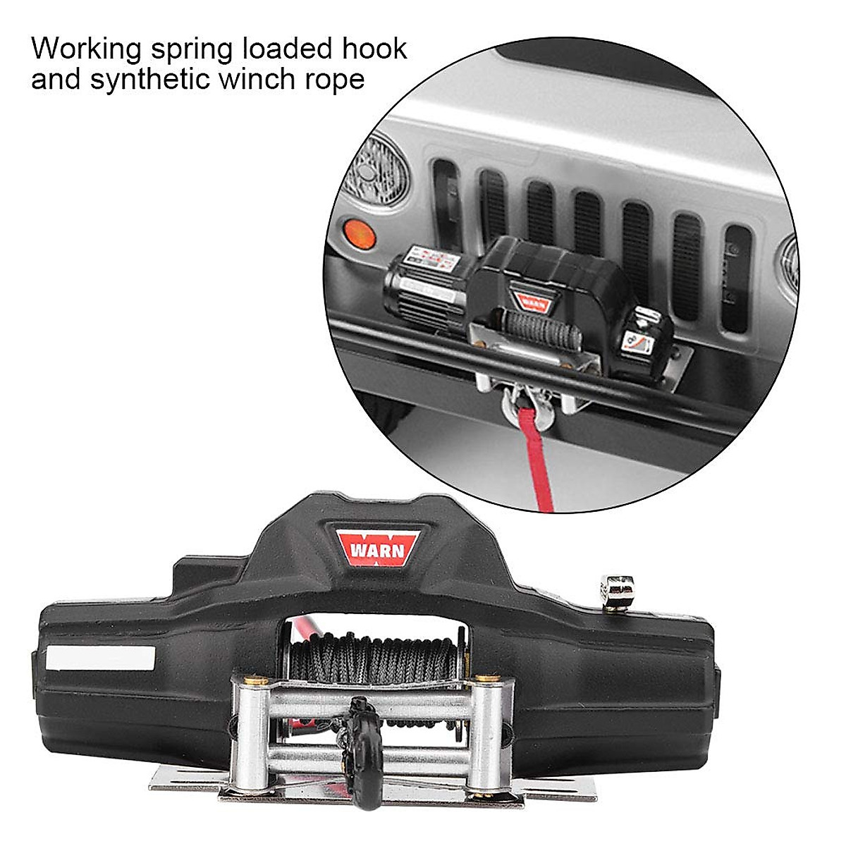 Drfeify RC Model Vehicle Dual-Motor Winch,1/8 Scale Accessory with Remote Controller