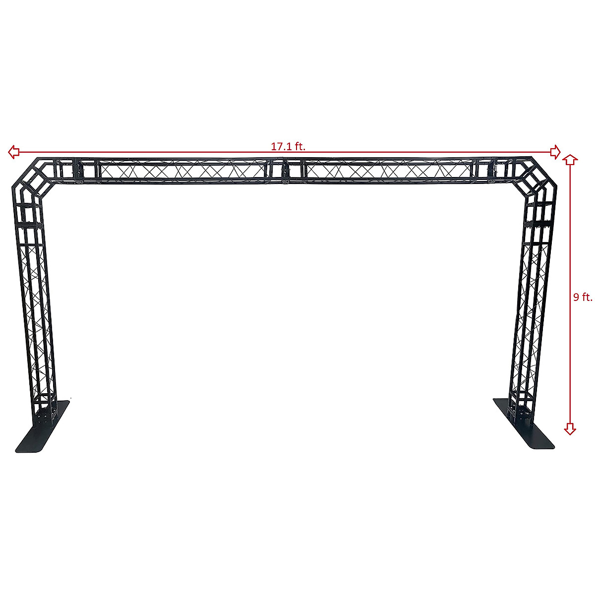 BLACK TRUSS ARCH KIT 17.1 FT Wide 9 FT High Mobile Portable DJ Lighting System