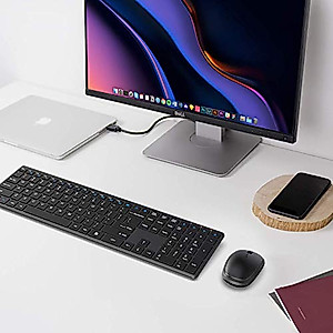 Rechargeable Wireless WisFox Ultra Slim Computer Keyboard Mouse Combo, Full Size Silent Keyboard and Mouse for Laptop, Computer and Desktop, Surface, Mac and Windows 10/8/7