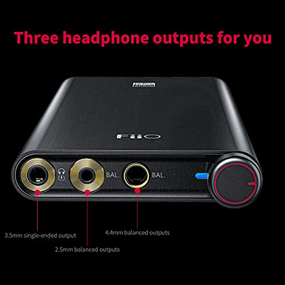 FiiO Q3 Headphone Amps Amplifier Portable High Resolution DAC DSD512 for Smartphones/PC/Laptop/Home/Car Audio Compatible with iOS/Android 2.5/3.5/4.4mm Output (Q3-MQA)