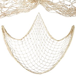 TEMUCY Natural Fish Net Decorative, Beach Themed Fish Net Decorations for Pirate, Mermaid, Beach Party Home Bedroom Décor