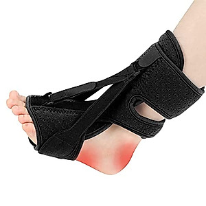 WSXUS Upgrade Plantar Fasciitis Night Splint with 3 Adjustable Straps for Women&Men, Relief Brace for Plantar Fasciitis, Foot Drop, and Achilles Tendonitis - Day and Night (Black)