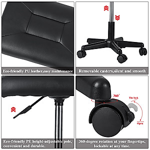 Footrest Stool on Wheels 15-20'' Height Adjustable Multi-Use Stool Gaming Foot Stool Under Desk 360°Swivel Ergonomic Foot Stool W/Lockable Wheels Work Stool for Home Offiece