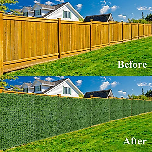 U'Artlines Artificial Ivy Privacy Fence 118x39.5Inch Faux Ivy Leaf Wall with 100Pcs Zip Ties Artificial Hedge Fence Panel for Backyard Garden Balcony Patio Outdoor Decor