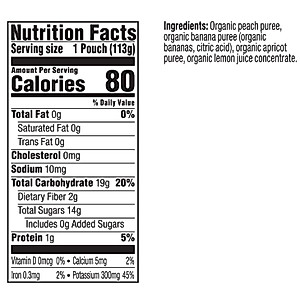 Plum Organics Stage 2, Organic Baby Food, Peach, Banana and Apricot, 4.0 Oz, New Look, Packaging May Vary.