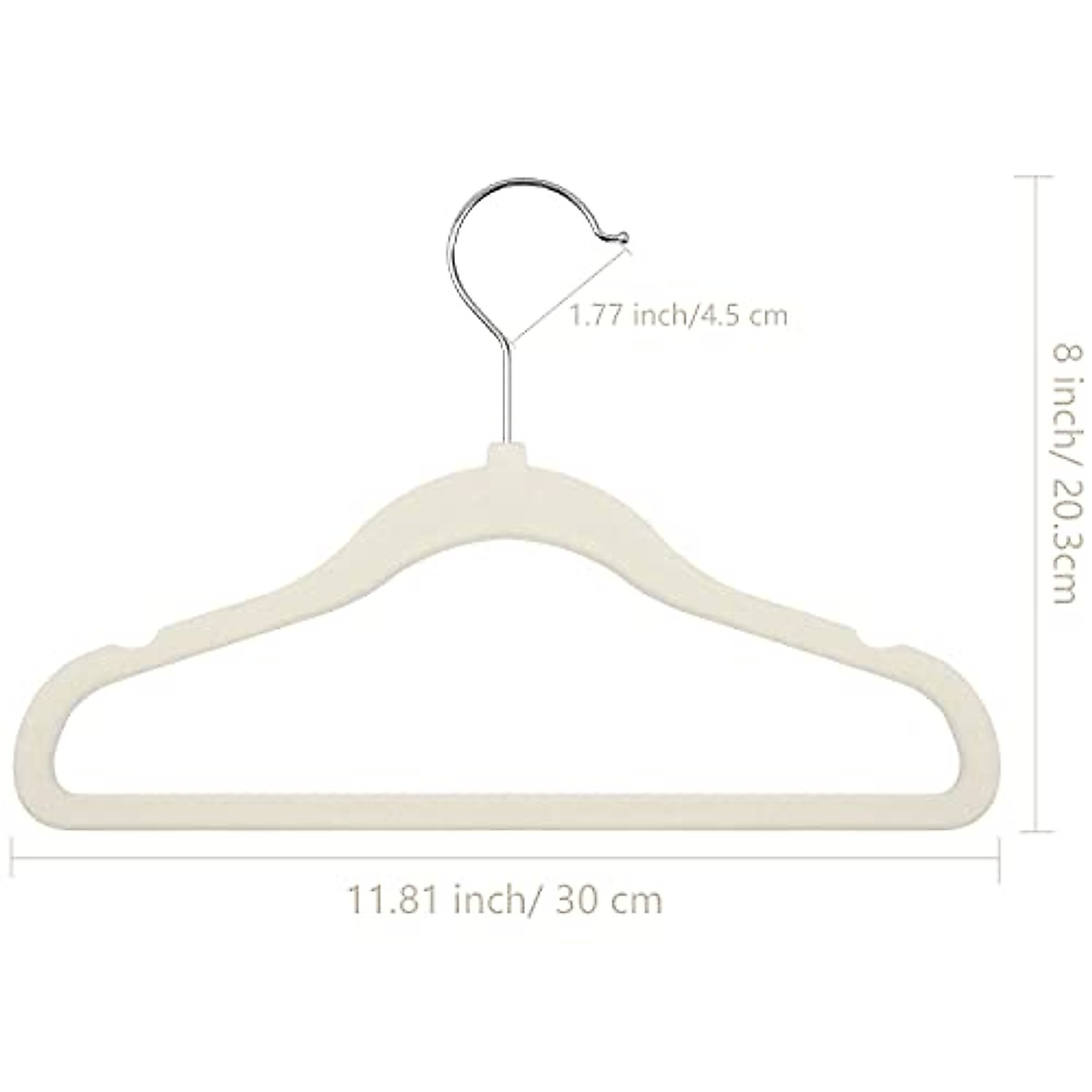 GoodtoU Kids Velvet Hangers,30 Pack Baby Hangers for Closet Non Slip Velvet Clothes Hangers Coat Hangers for Toddler Children Infant Hanger (Ivory 30Pack)