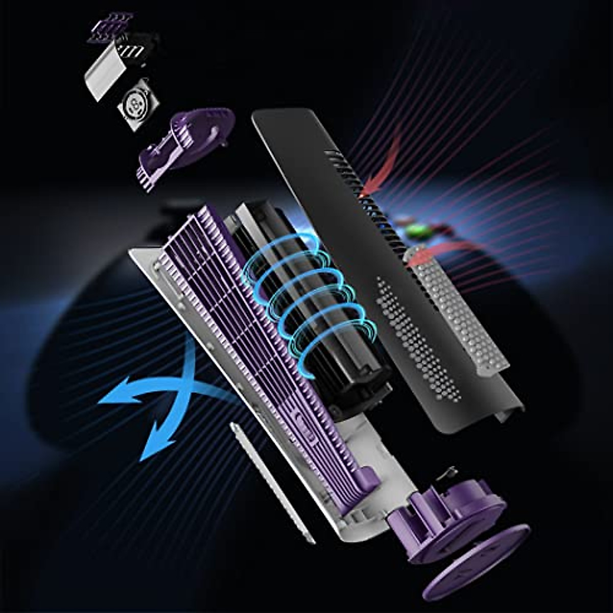 SISMEL Small Bladeless Tower Fan Bladeless Desk Fan, 2pcs